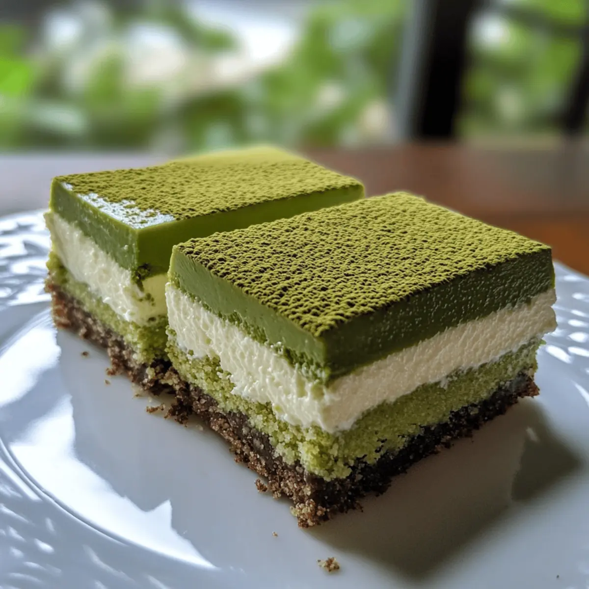 Delicious Easy Japanese Matcha & White-Chocolate Cheesecake Bars